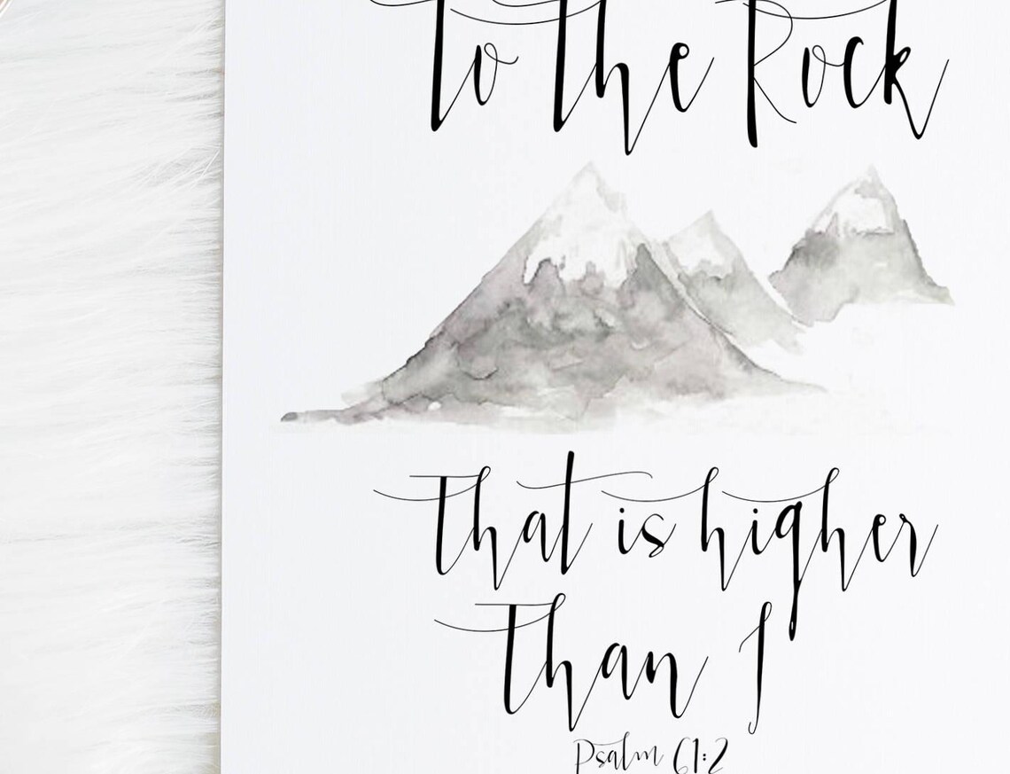 Psalm 61:2 Scripture Print, Christian Wall Art, Faith-based Decor ...