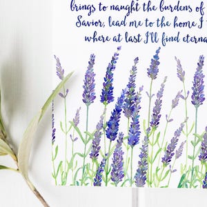 Day by Day Hymn Print, Christian Wall Art, Lavender Floral Decor ...