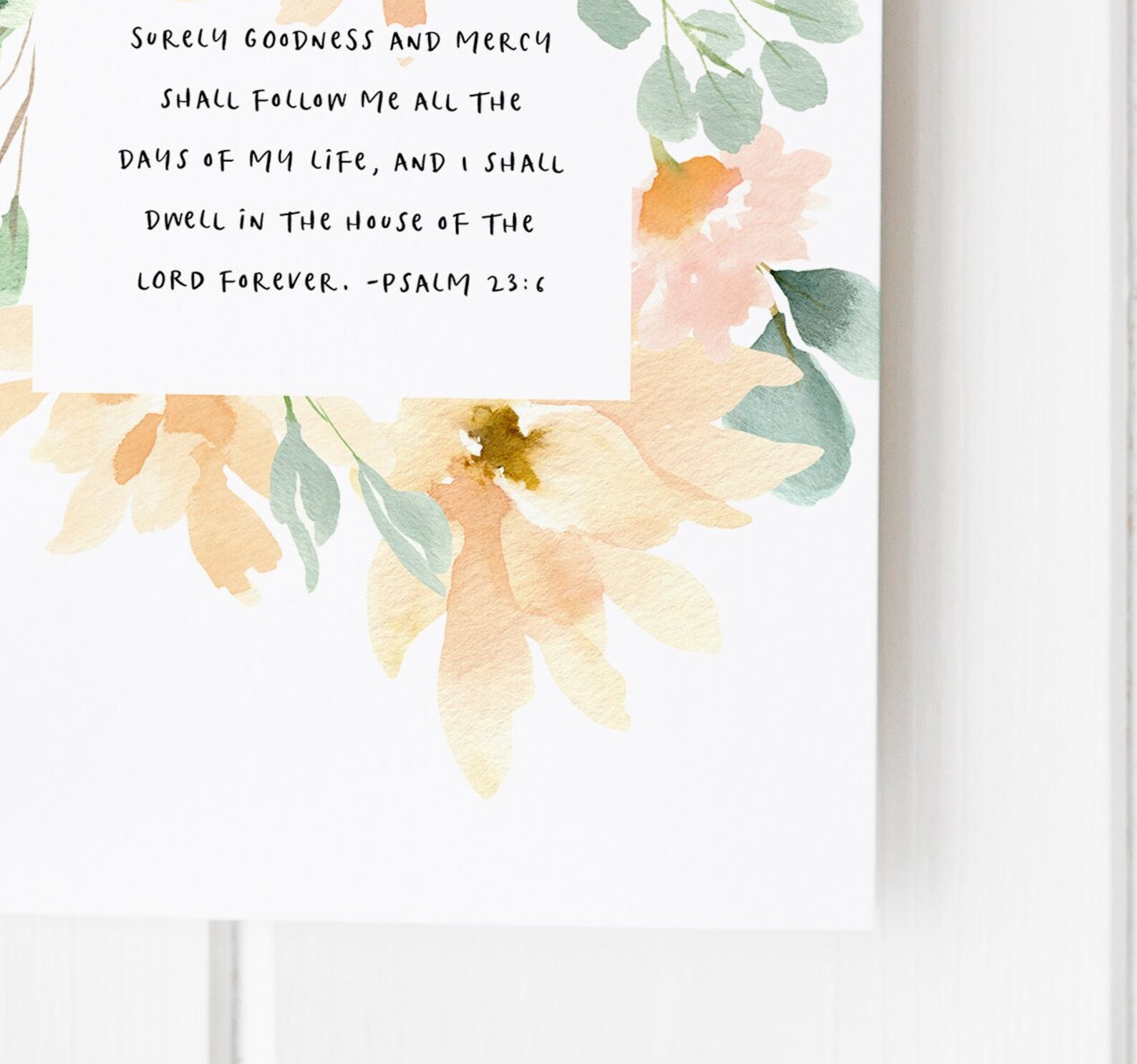 Psalm 23:6 - Surely Goodness and Mercy - Scripture Card - Bible Verse ...