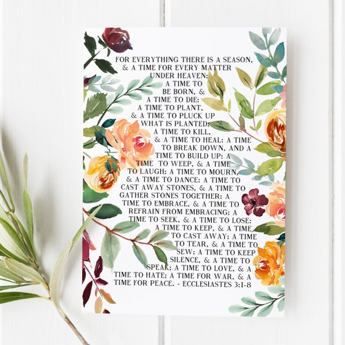 Ecclesiastes 3:1 for Everything There is a Season Fall Bible - Etsy