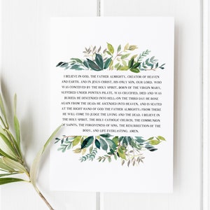 I Believe in God Print, Nicene Creed Christian Wall Art, Catholic Faith ...