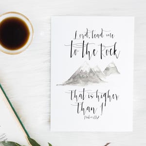 Psalm 61:2 Scripture Print, Christian Wall Art, Faith-based Decor ...