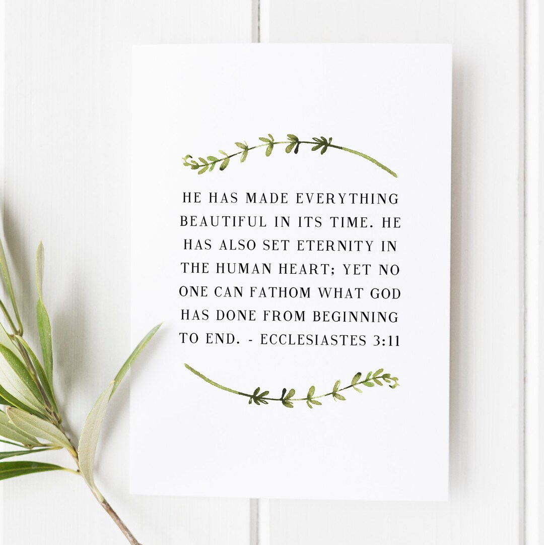 Prediger 3:11 - Er hat alles schön gemacht - Bibel Vers Kunstdruck ...