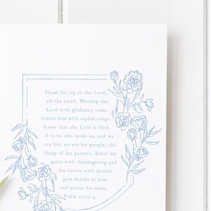 Psalm 100:1-4 Shout for Joy to the Lord Scripture Card Bible Verse ...