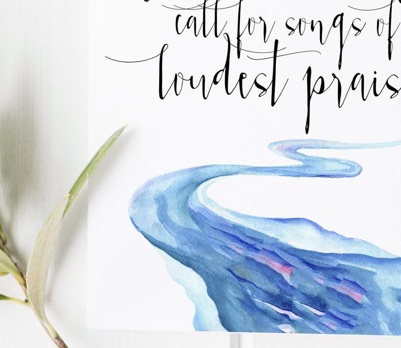 Streams of Mercy Hymn Print, Bible Verse Wall Art, Christian Wall Decor ...
