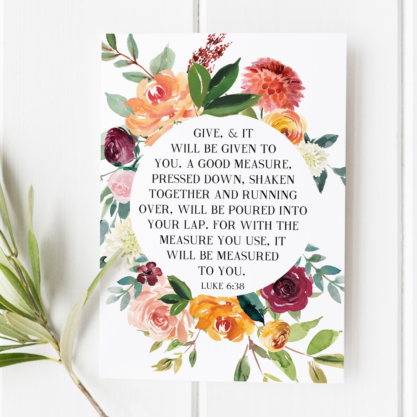 Luke 6:38 Give and it will be given to you bible verse | Etsy