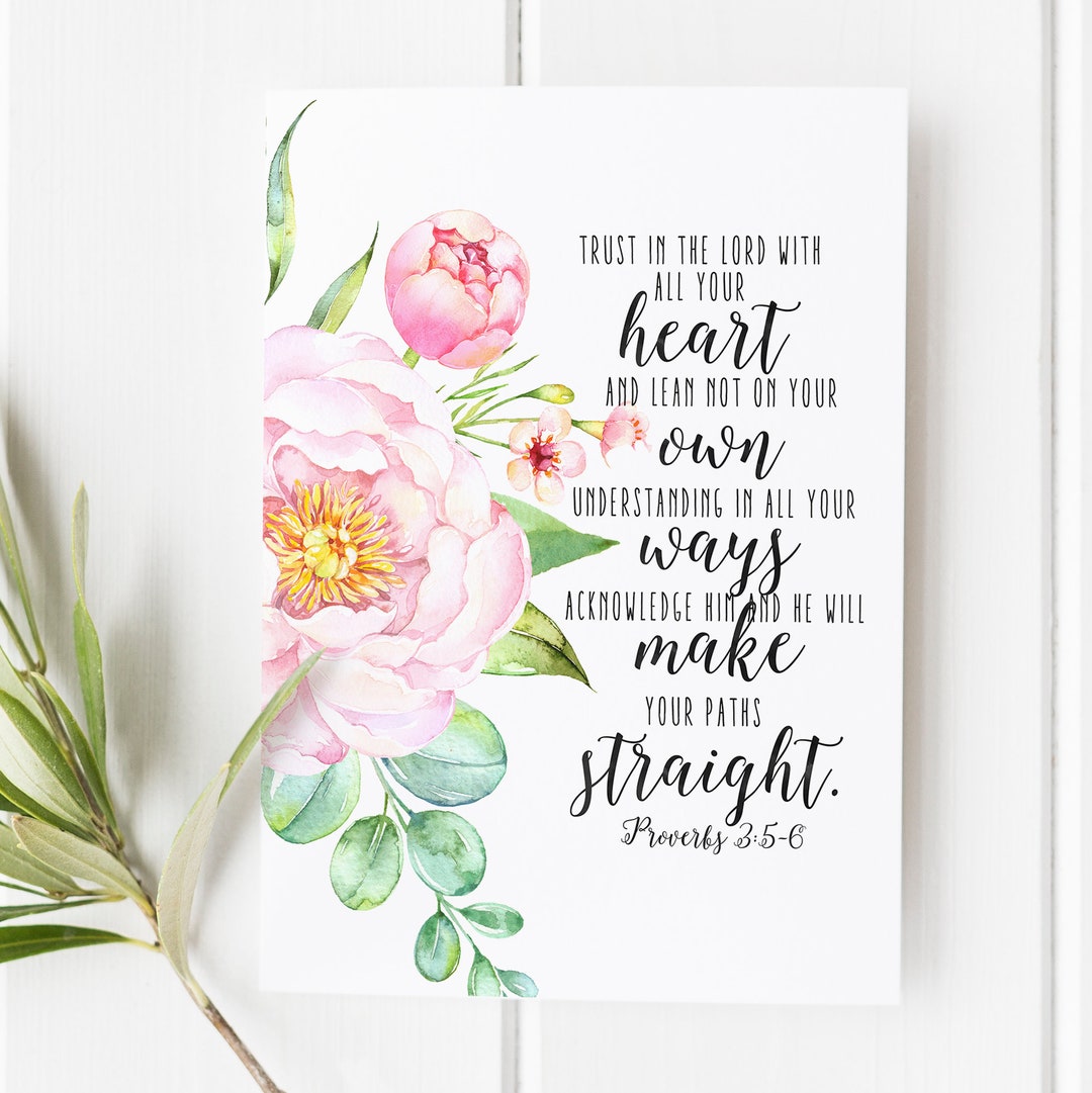 Proverbs 3:5-6 - Trust in the Lord With All Your Heart - Scripture Art ...