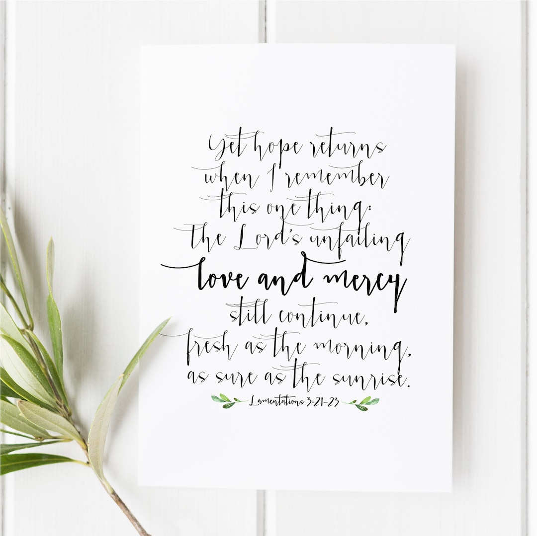 Yet Hope Returns Print, Bible Verse Wall Art, Christian Faith Decor ...