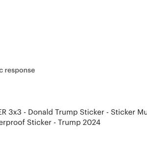 TRUMP STICKER 3x3 - Donald Trump Sticker - Sticker Mule - MAGA Sticker ...