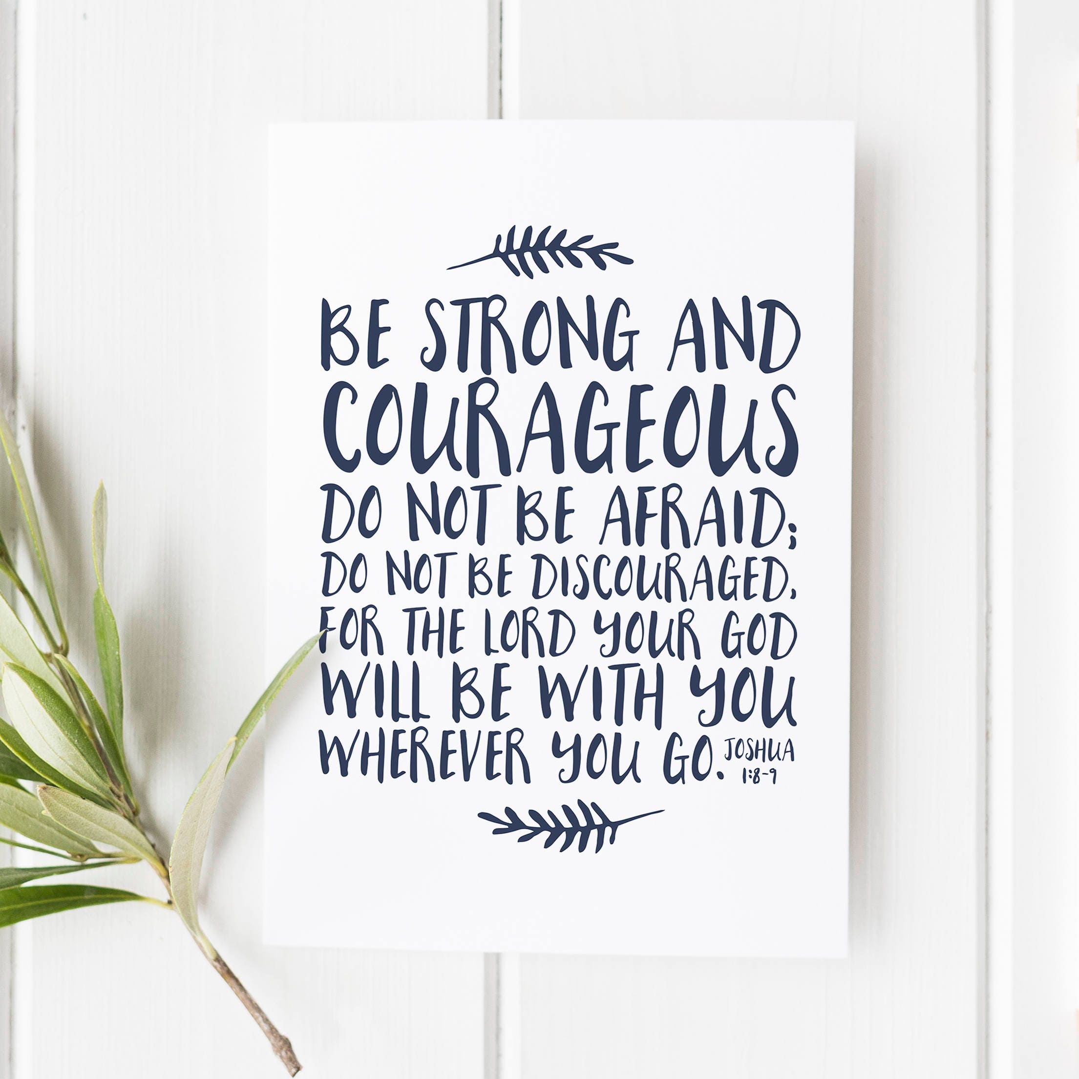 Joshua 1 8 9 Be Strong And Courageous Baptism T Etsy Uk