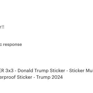 TRUMP STICKER 3x3 - Donald Trump Sticker - Sticker Mule - MAGA Sticker ...