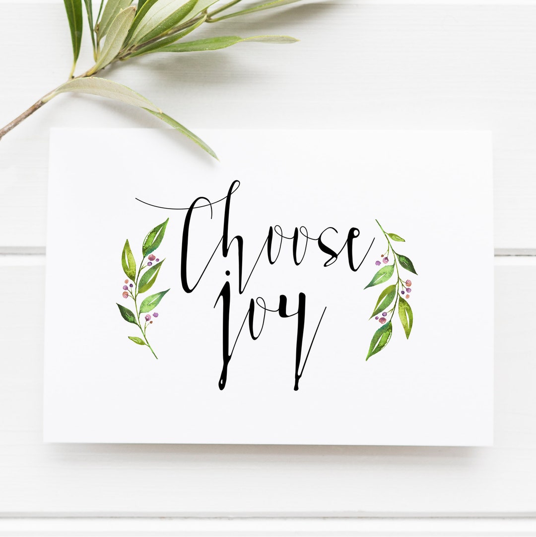 Choose Joy Scripture Art Preppy Prints Encouragement Quote ...