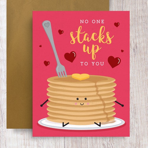 No One Stacks up to You Pancake Food Pun Love Card - Etsy