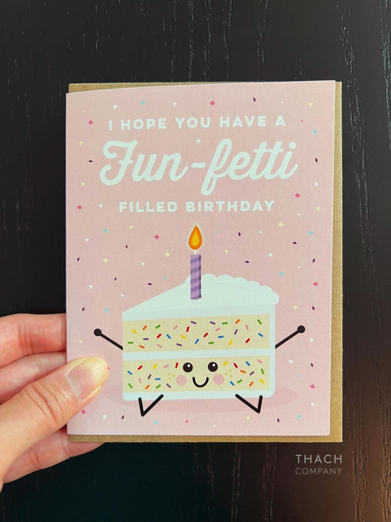 Funfetti Cake Birthday Card | Food Pun Greeting Card - Etsy