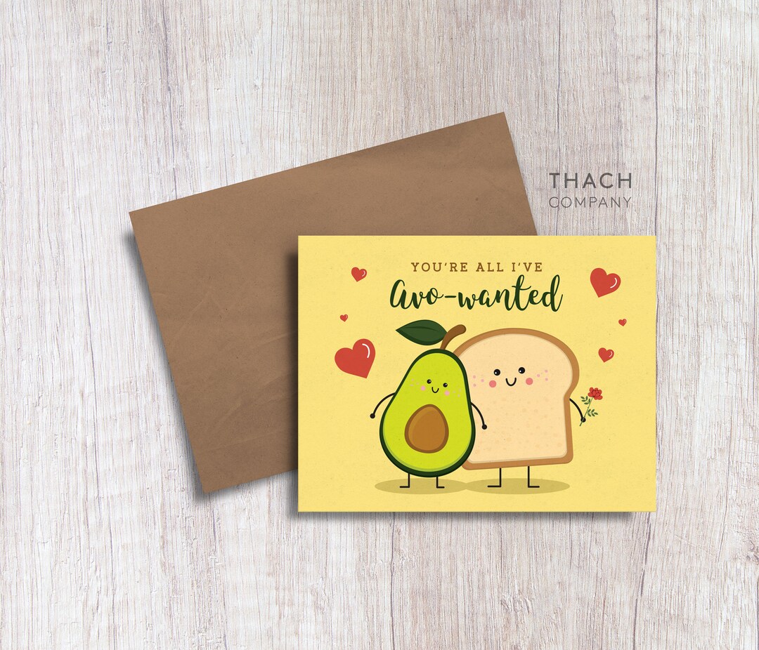 Avocado Toast Pun Card: Funny Valentine's Day Anniversary Card - Etsy