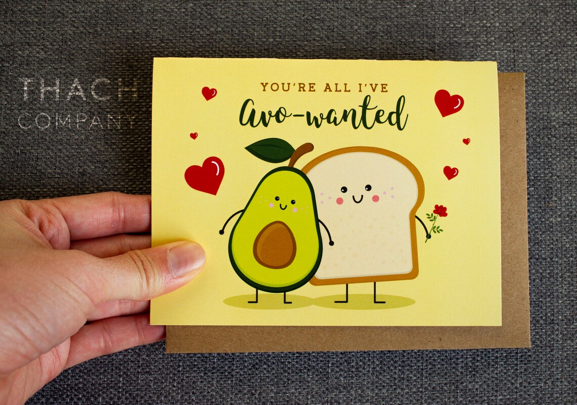You're All I've Avo-Wanted Avocado Toast Food Pun Love | Etsy