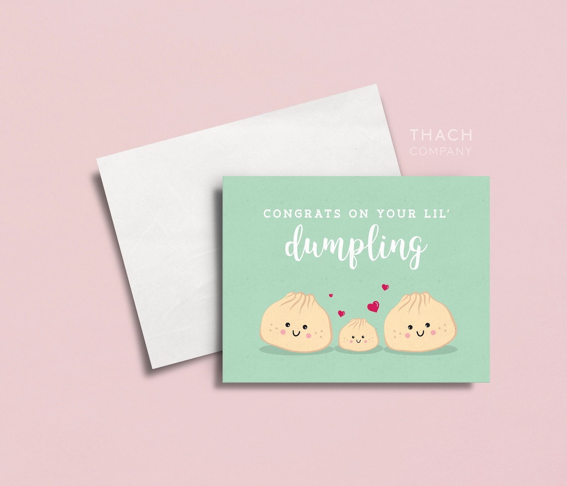 Congrats on Your Lil' Dumpling Asian Food Pun Baby Card | Etsy