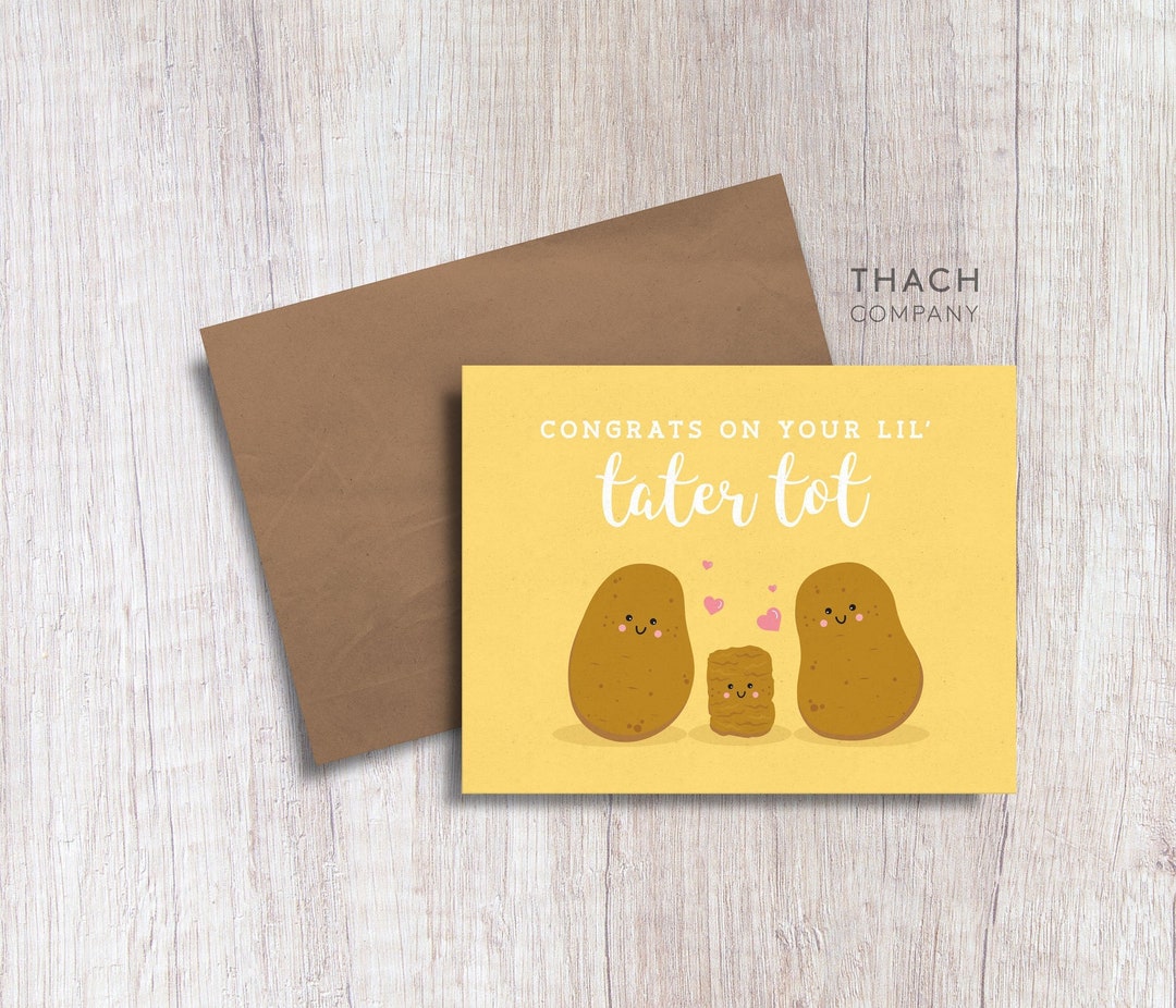 Congrats on Your Lil' Tater Tot Potato Food Pun Baby Card - Etsy