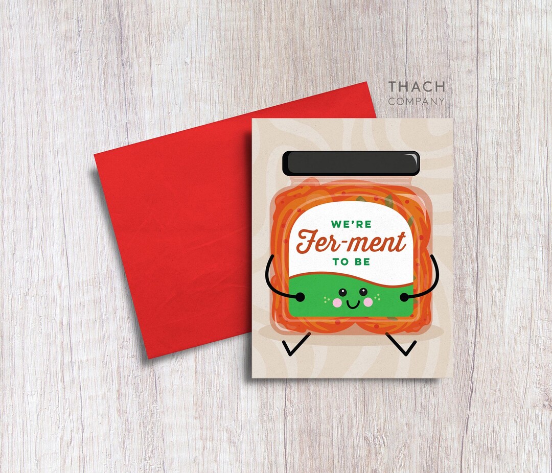 We're Ferment to Be Kimchi Food Pun Love Card - Etsy