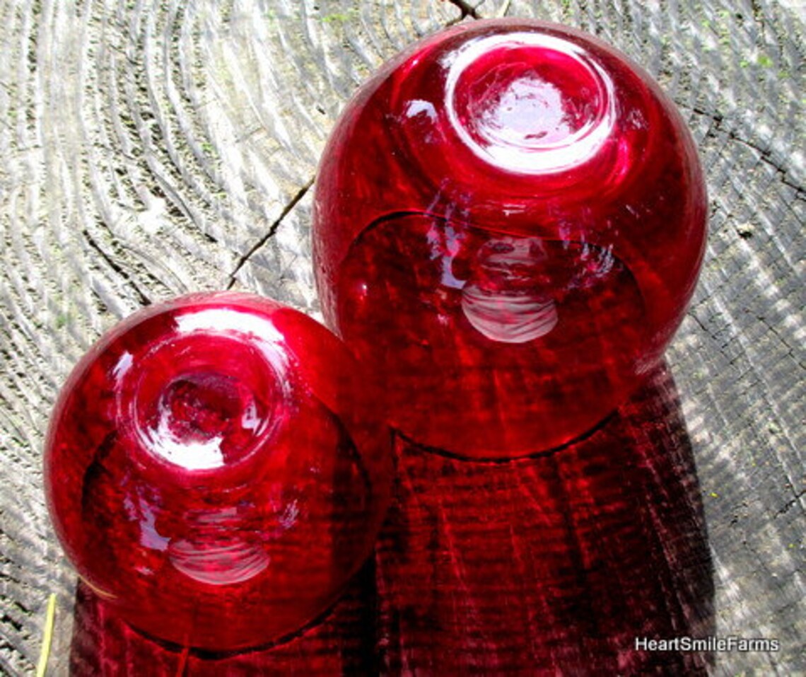 Set of 2 Roly Poly Red Glasses Large and Small Red Roly Poly - Etsy