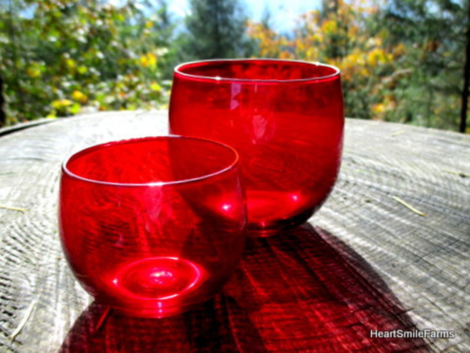 Set of 2 Roly Poly Red Glasses Large and Small Red Roly Poly - Etsy