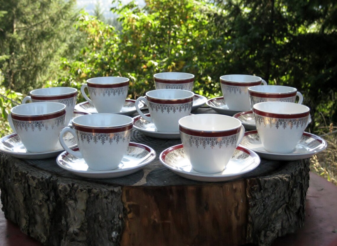 Set of 10 Myott Staffordshire Coffee Cups and Saucers - Etsy