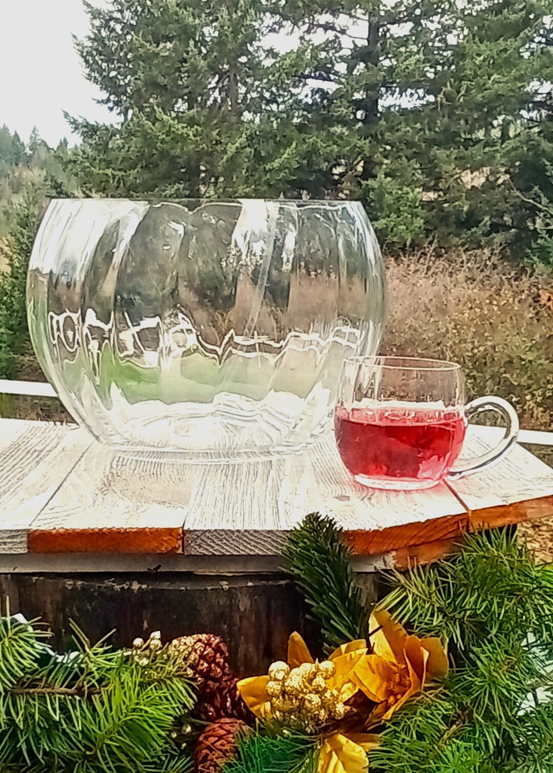 Toscany Vista Punch Bowl Set - Bowl and 8 Cups - Etsy