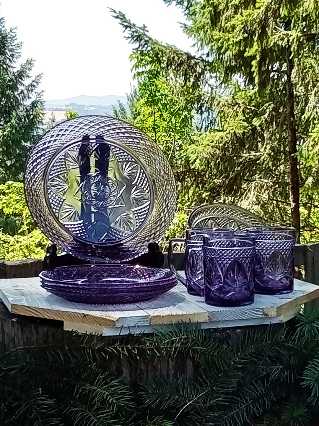 Cristal D'arques Durand Antique Amethyst Dinnerware - INDIVIDUAL PIECES ...