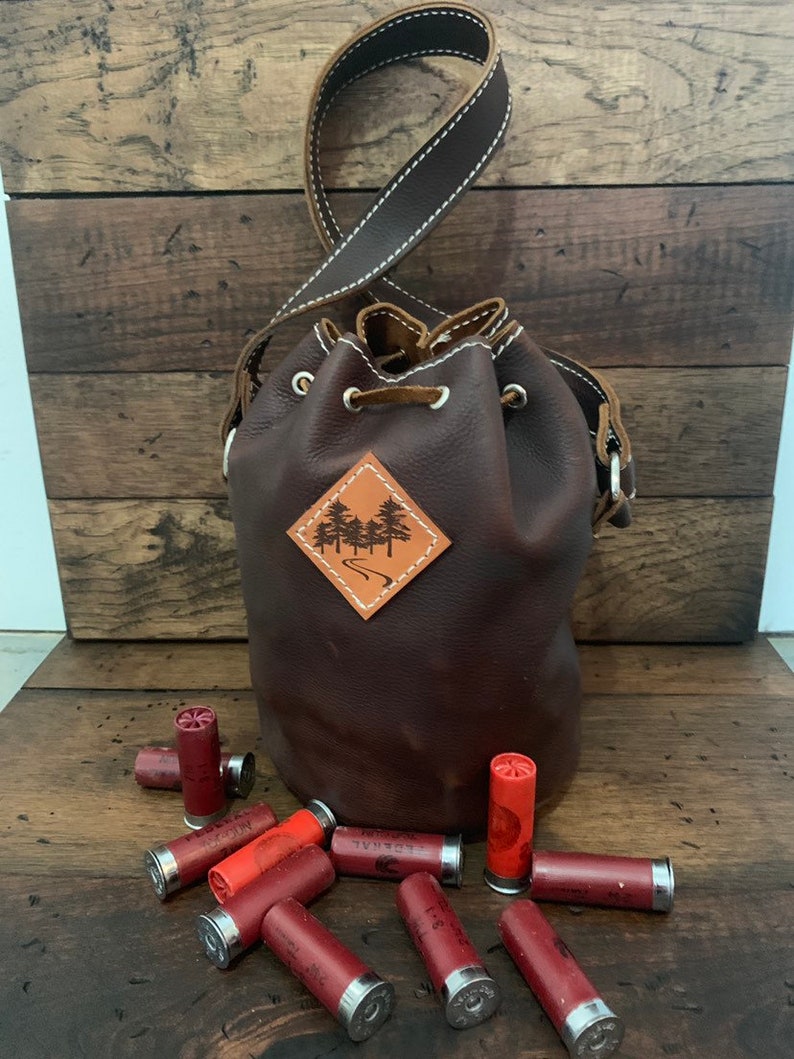 Leather Shotgun Shell Ammo Pouch/shell Holder Bag Bucket Custom Made - Etsy