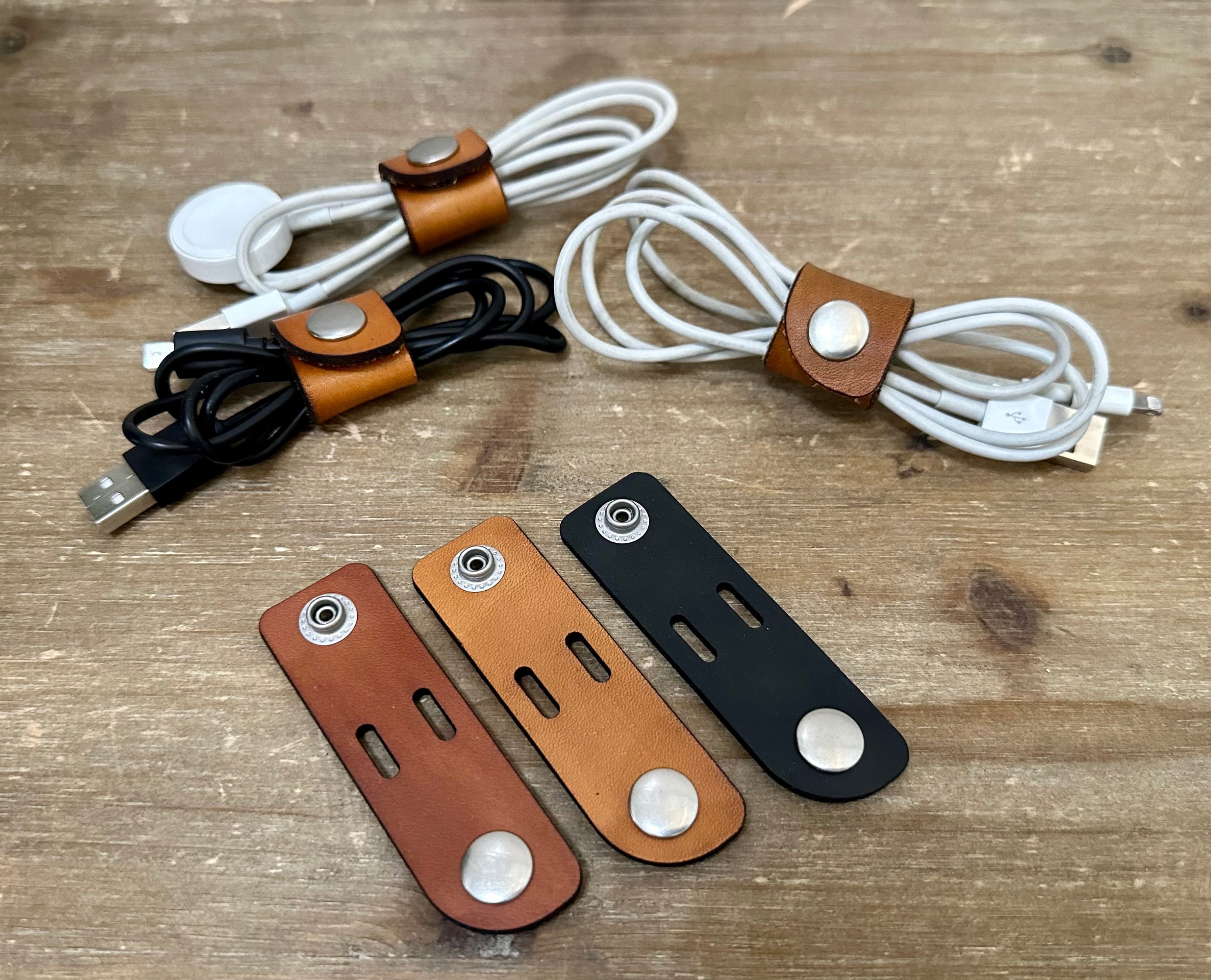 3 Pack Leather Cord Keeper,cord Organizer,cable Straps,usb Holder - Etsy
