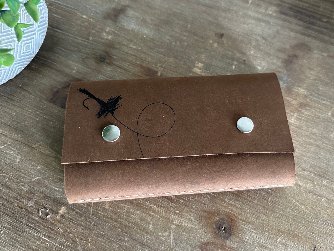 Custom Leather Fly Wallet With Fly Engraving - Etsy