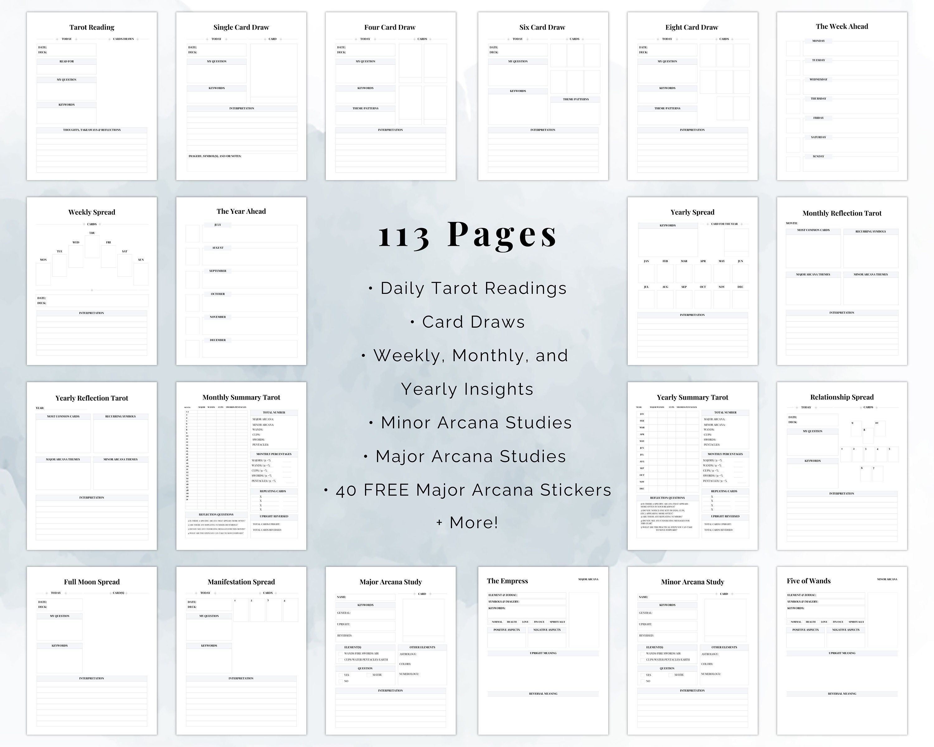 Tarot Planner Tarot Journal Printable Planner Digital Journal Witchy ...