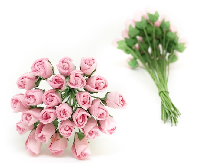 1/2" Red Paper Flowers, Red Paper Roses, Miniature Flowers, Mulberry ...