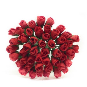 1cm Red Paper Roses, Mulberry Paper Flowers, Miniature Flowers ...