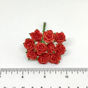 1/2 Red Paper Flowers, Red Paper Roses, Miniature Flowers, Mulberry ...
