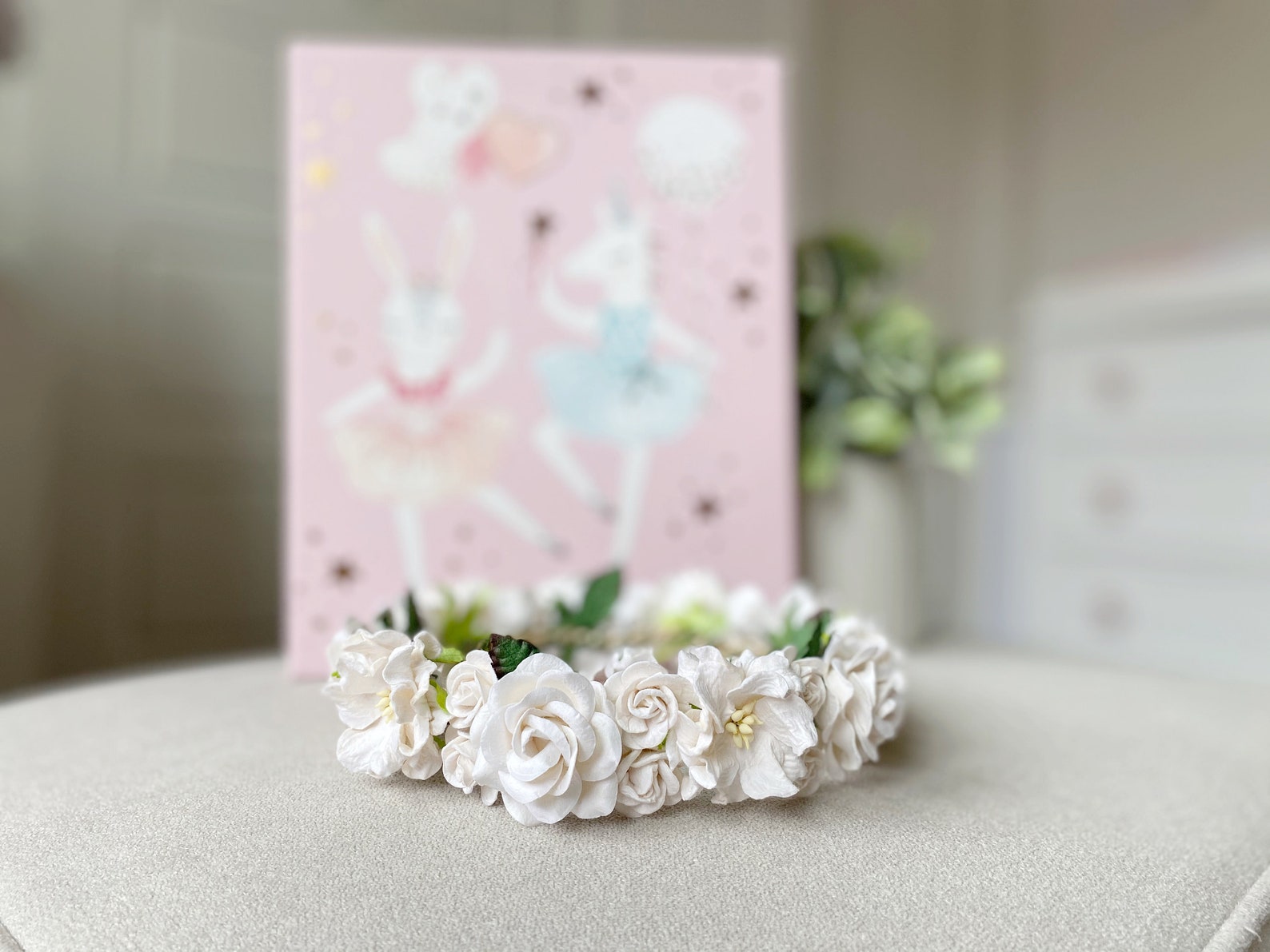 White Flower Crown, Baby Flower Crown, Flower Girl Crown, Toddler ...