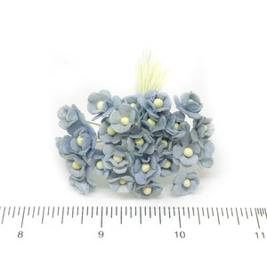 1cm Blue Paper Flowers, Mulberry Paper Flowers, Miniature Flowers for ...