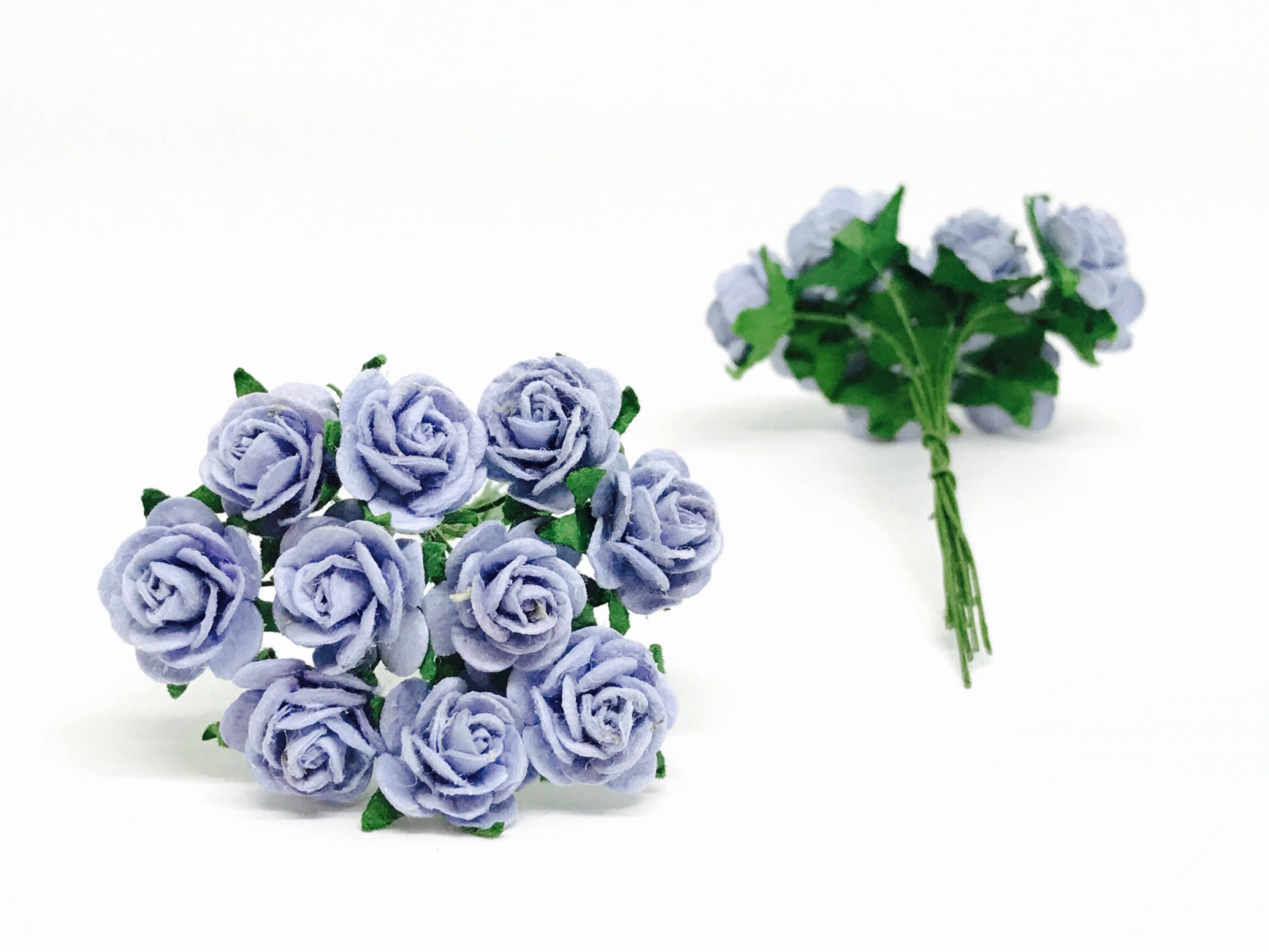 1/2 Blue Paper Rose Blue Paper Flowers Miniature - Etsy