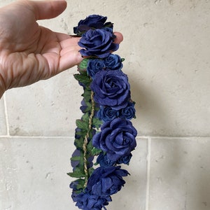 Navy Blue Flower Crown, Flower Girl Flower Crown, Bridal Flower Crown ...
