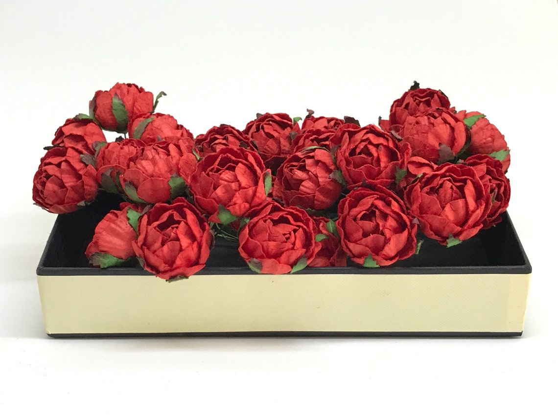 Red Paper Flowers Mulberry Paper Flowers Paper Flower - Etsy