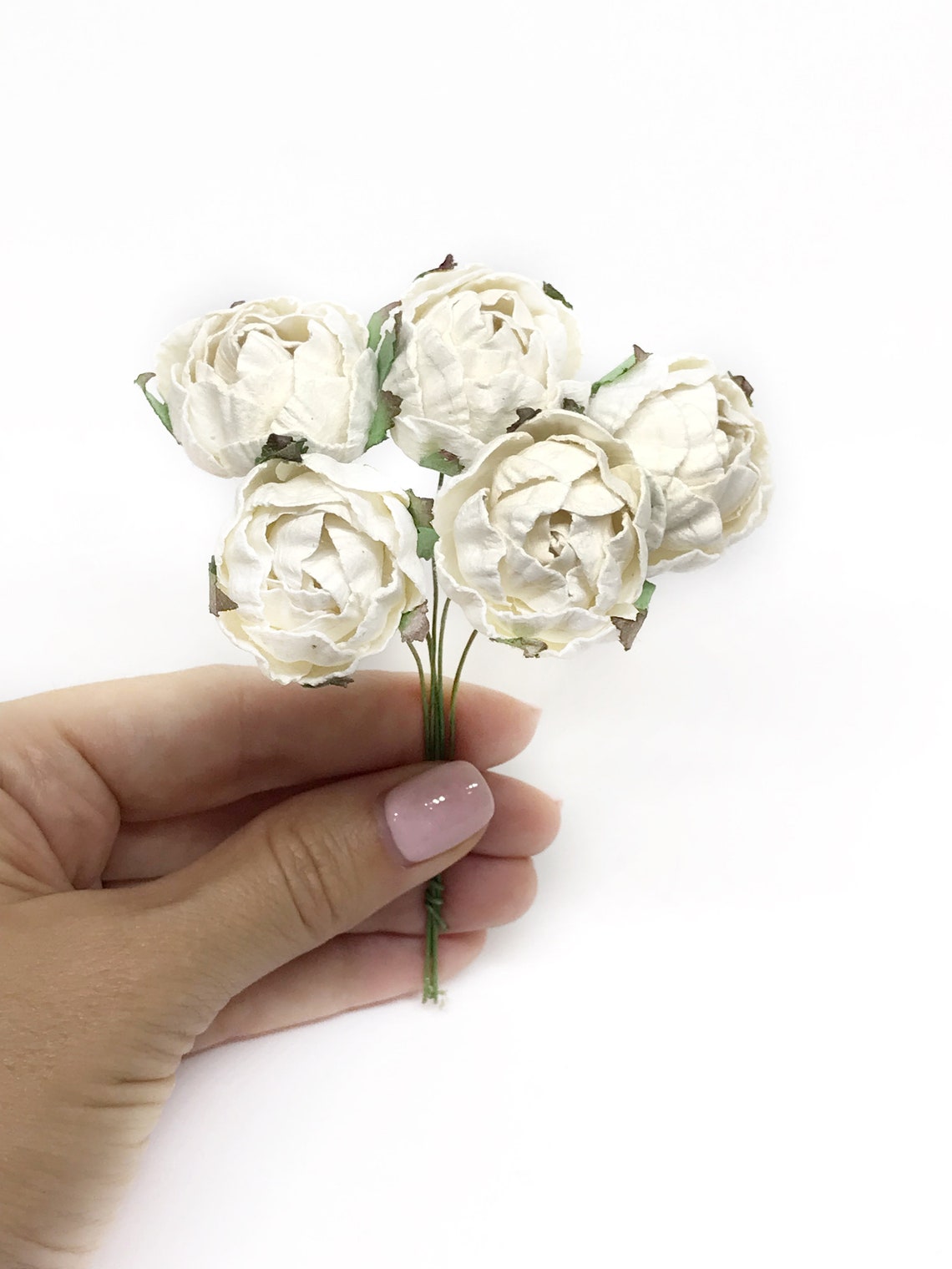 White Paper Flowers White Paper Peonies Artificial Flowers | Etsy