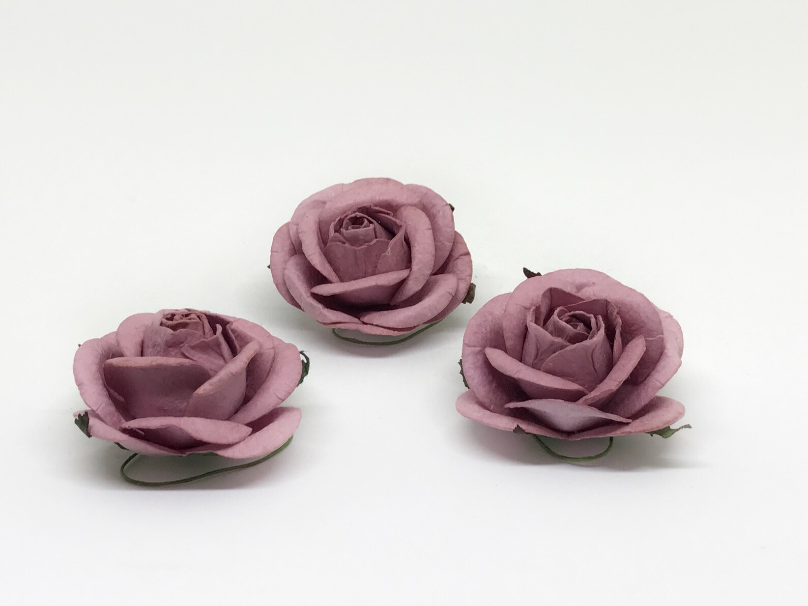 2 Mauve Paper Flowers Mauve Paper Rose Artificial - Etsy