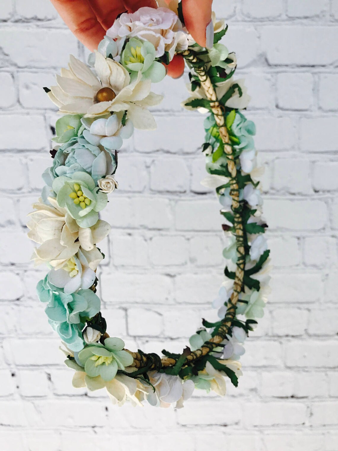 Mint Green Flower Crown, Baby Flower Crown, Flower Crown for Women ...