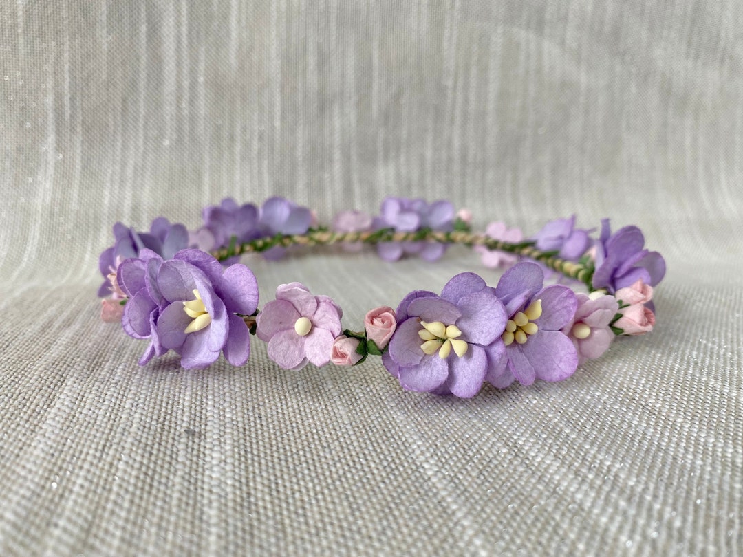 Purple Lavender Violet Flower Crown, Baby Flower Crown, Floral ...
