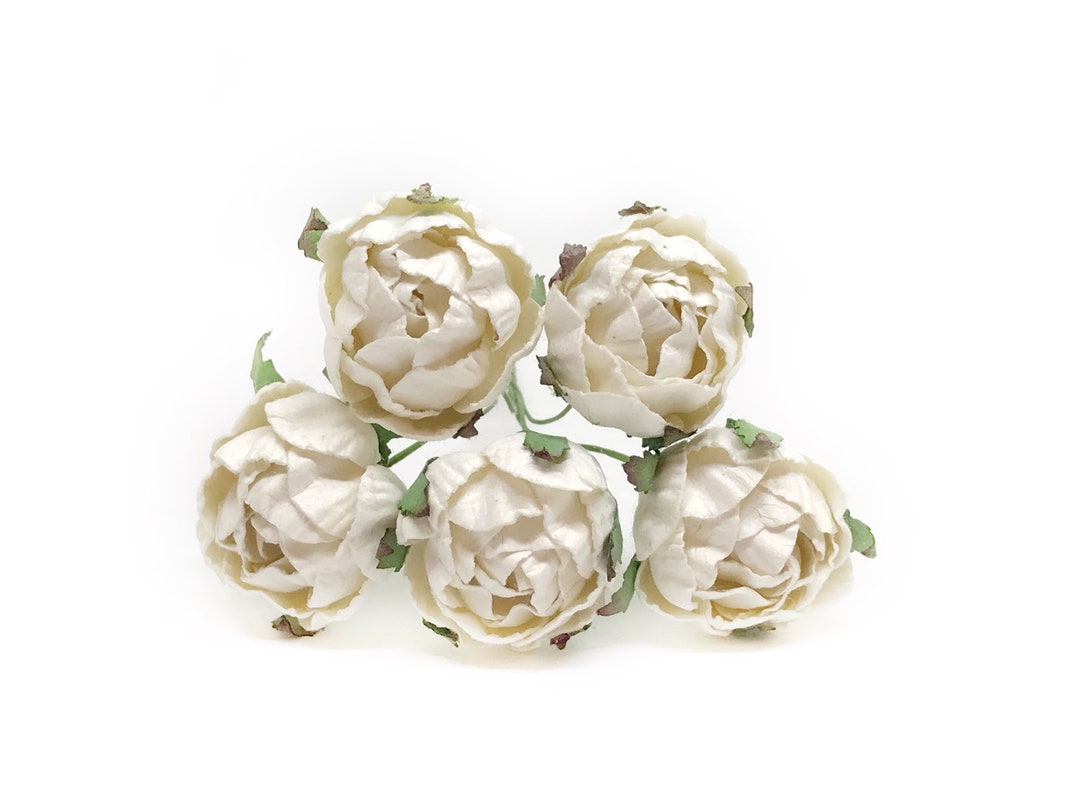 White Paper Flowers White Paper Peonies Artificial Flowers - Etsy