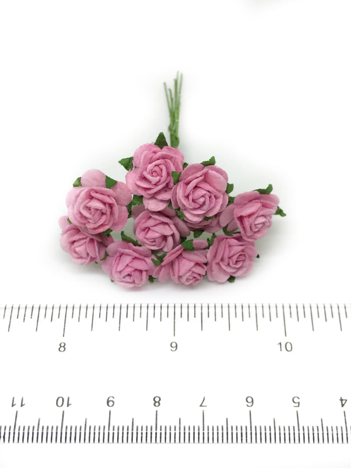 1/2 Pink Paper Flowers Pink Paper Roses Miniature | Etsy