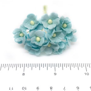 1.5cm Turquoise Paper Flowers, Paper Hydrangea, Miniature Flowers ...