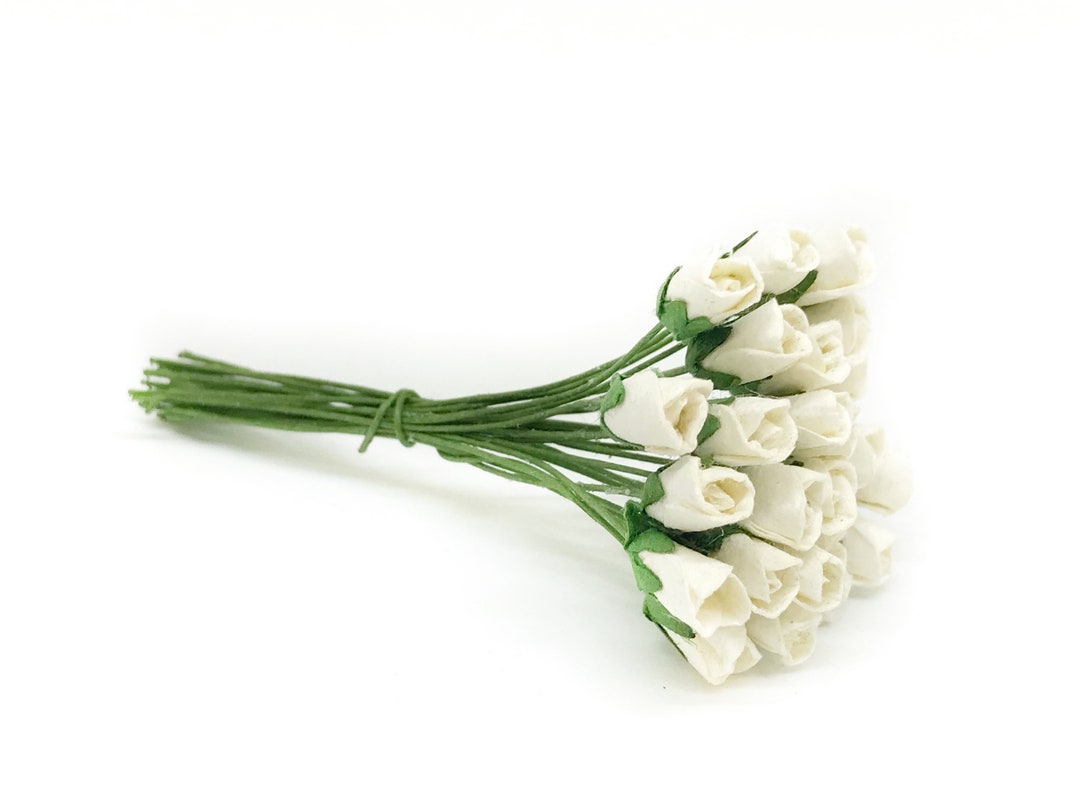 1cm White Paper Rose, White Paper Flowers, Mulberry Paper Flowers ...