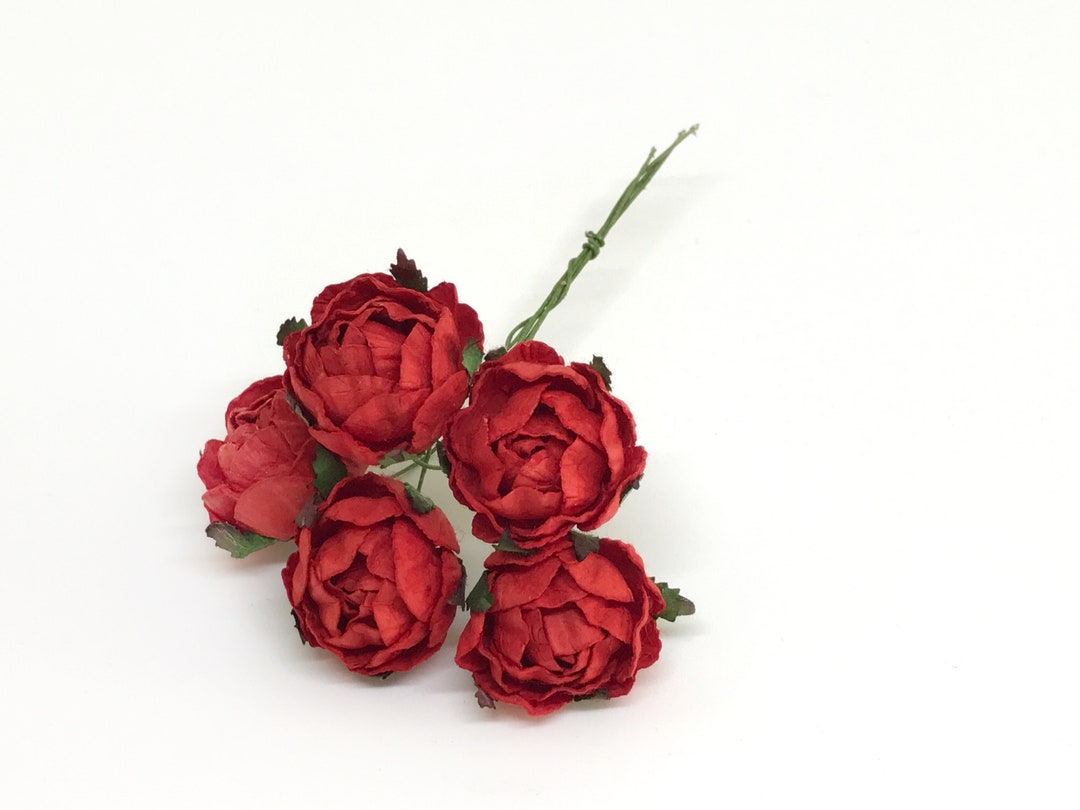Red Paper Flowers, Mulberry Paper Flowers, Paper Flower Peonies ...
