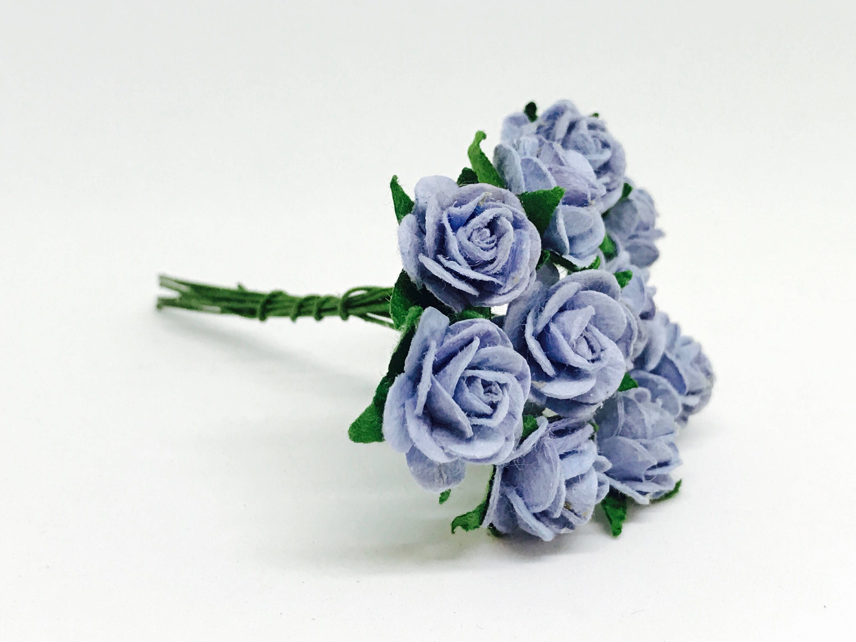 1/2 Blue Paper Rose Blue Paper Flowers Miniature - Etsy